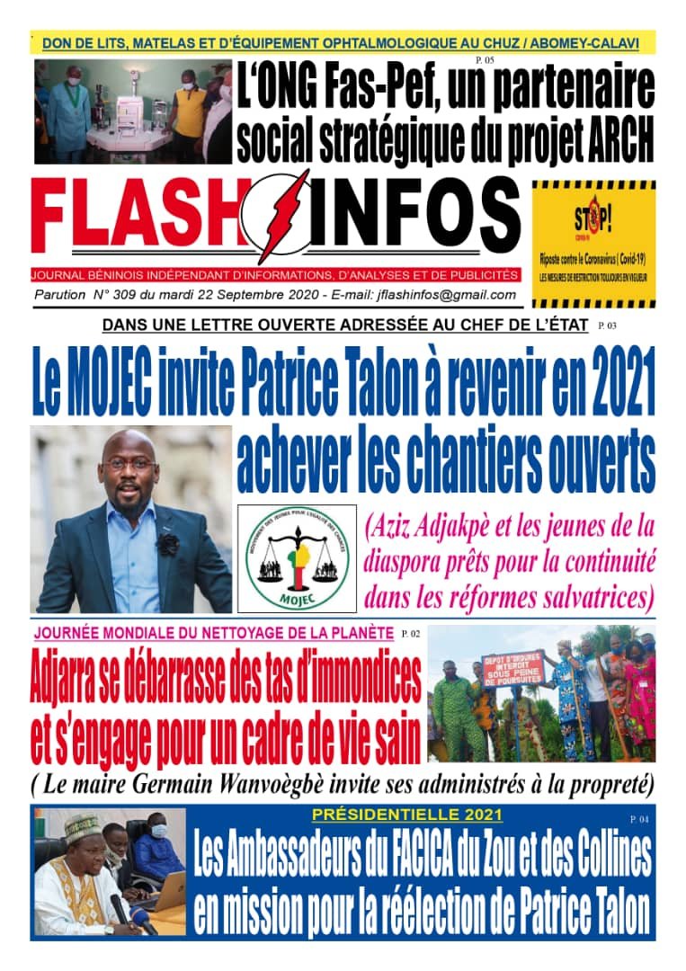 Journal FLASH INFO N° 309 du mardi 22 septembre 2020 - Librairie CTAD